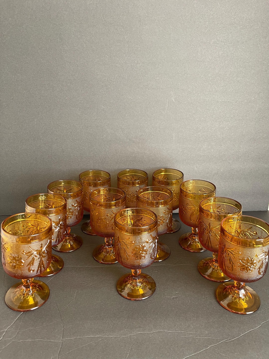 Vintage Amber Glass Goblets Footed Glasses 8 Oz., Sold Separately ...