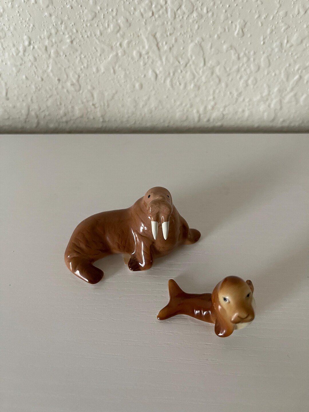 Vintage Miniature Ceramic Walrus Mother and Calf Mini Marine Mammals - Etsy