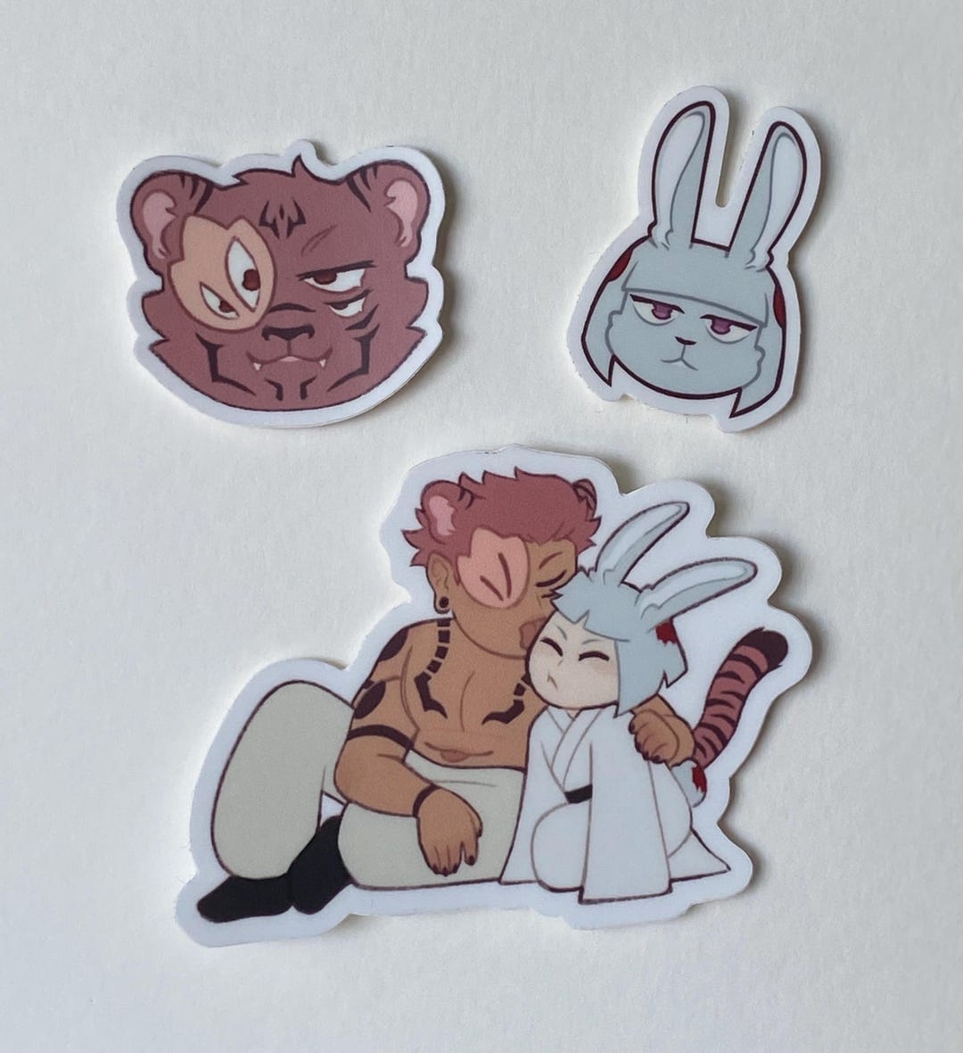 Sukuna and Uraume Sticker Set: Papa Tiger Baby Bunny - Etsy
