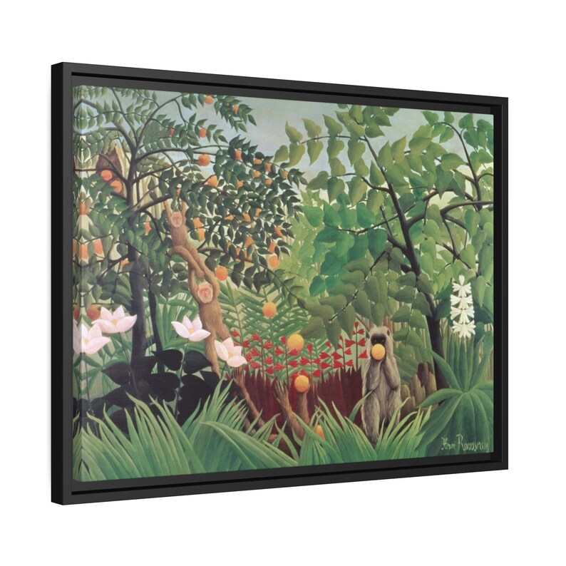 Henri Rousseau - Exotic Landscape - Canvas Wall Art With Black Frame - Etsy