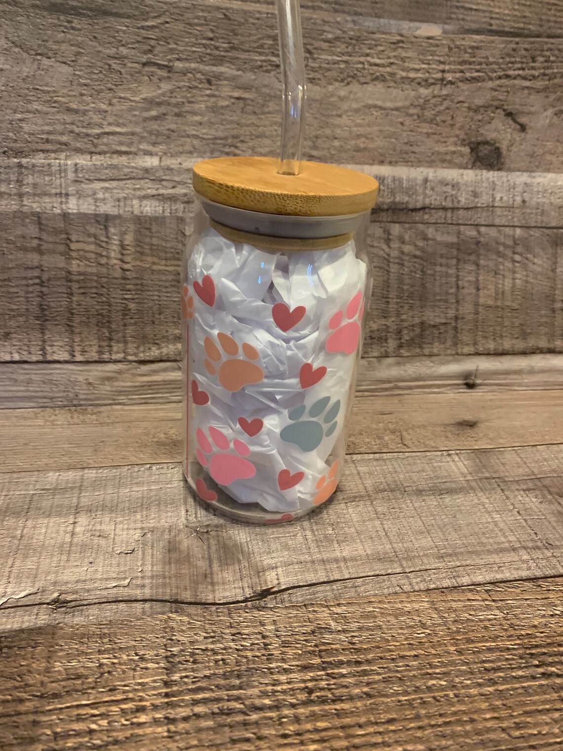 Fur Mama Glass Can , Libby Style Glass , Mom, Fur Animals - Etsy