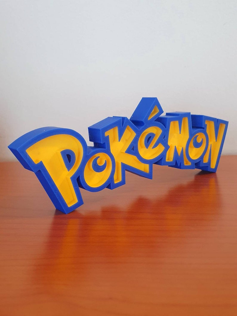 3D Printed Pokemon Logo, Desk Plaque, Gamer Streamer Gift Idea - Etsy