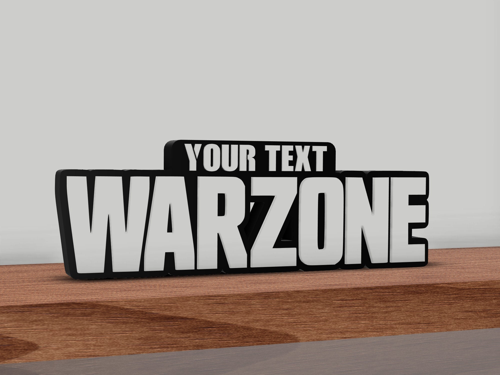 Custom WAR ZONE Logo, 3d Printed, Desk Plate Nameplate, Gamer Streamer ...