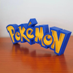 3D Printed Pokemon Logo, Desk Plaque, Gamer Streamer Gift Idea - Etsy