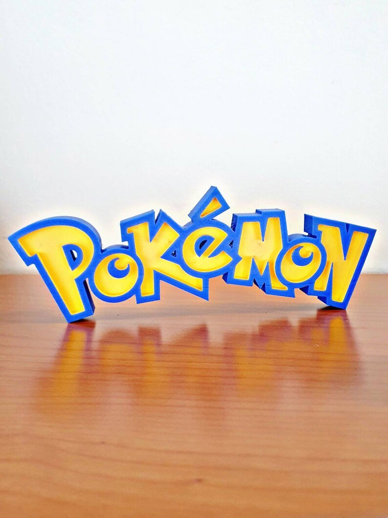 3D Printed Pokemon Logo, Desk Plaque, Gamer Streamer Gift Idea - Etsy