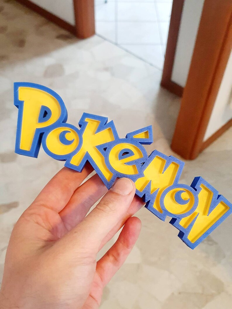 3D Printed Pokemon Logo, Desk Plaque, Gamer Streamer Gift Idea - Etsy