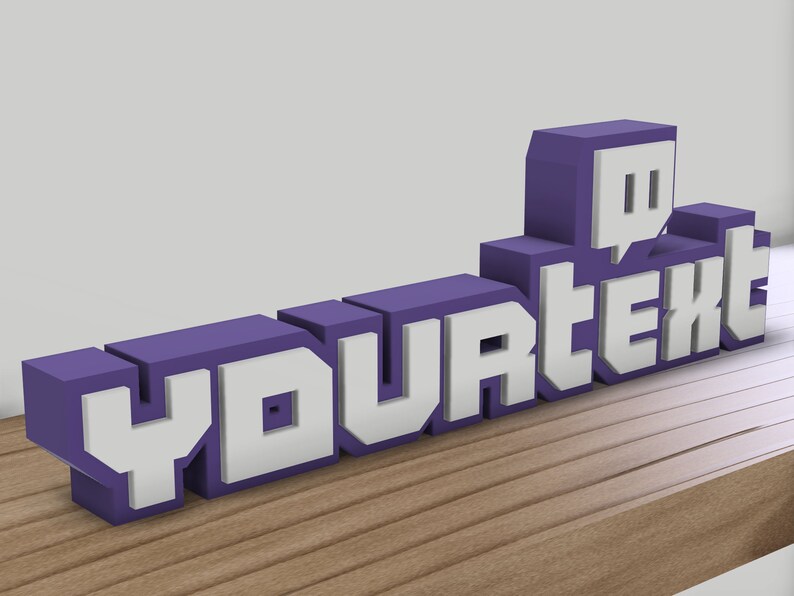 Customizable Twitch Nickname, 3D Printed, Desk Plaque, Gamer Streamer ...