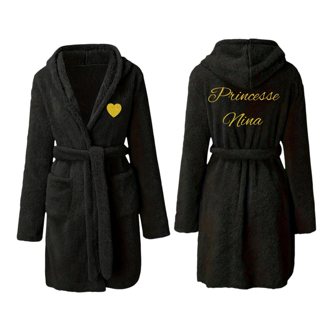 Personalized Bathrobe With Gold Glitter Flocking - Etsy