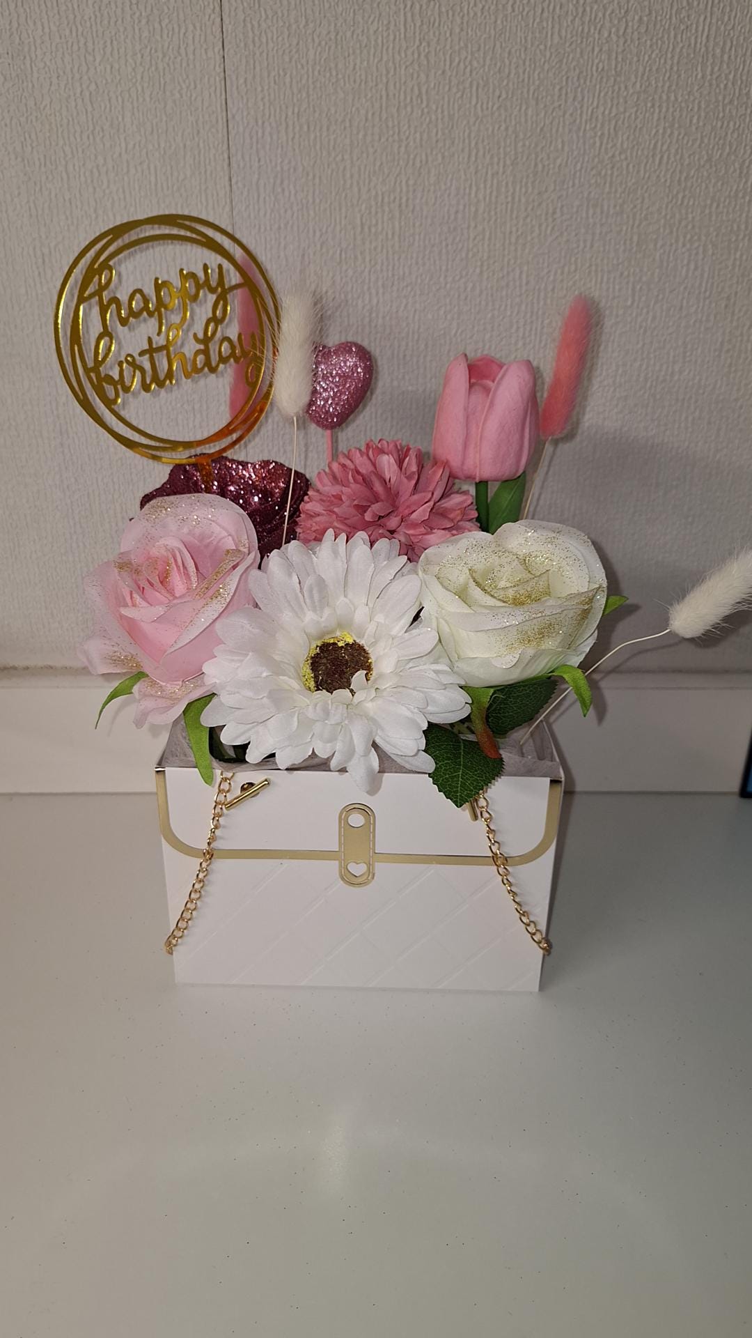 Happy Birthday Floral Box Floral Arrangement - Etsy