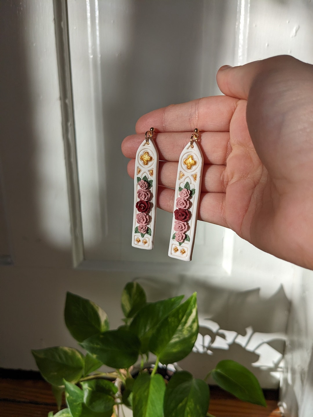 Slender Rosy Cathedral Windows - Etsy
