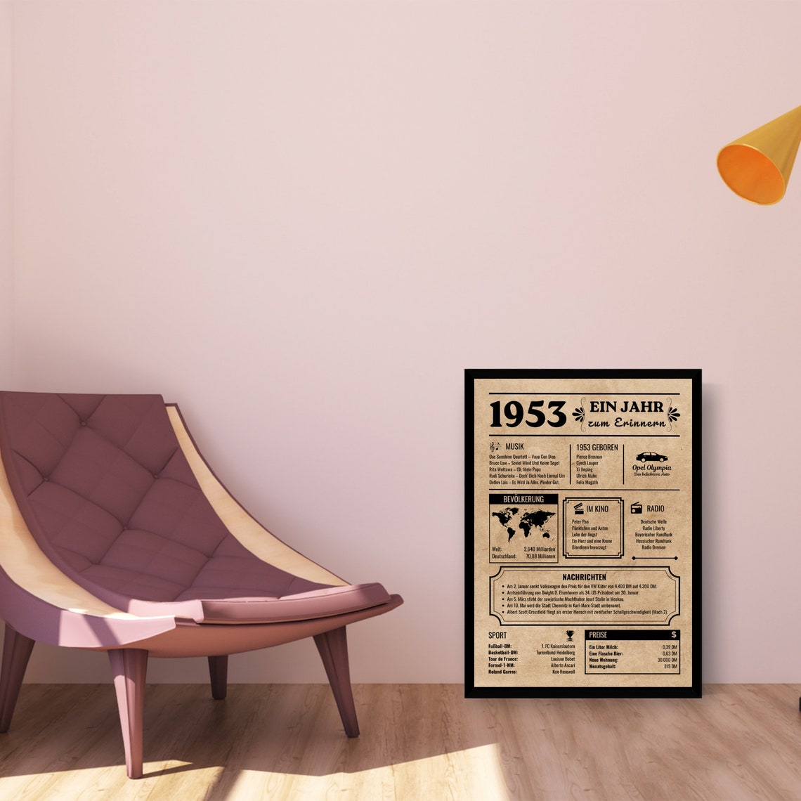 German Birthday Poster 1953 | 70th Anniversary Gift | Birthday Gift 70 ...