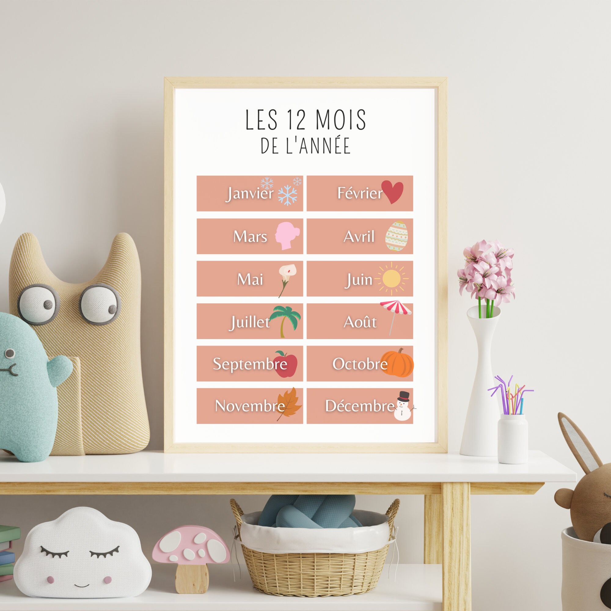 French Educational Posters Kid Room, Classroom Deco Montessori Learning ...