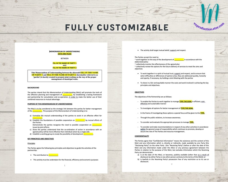 MEMORANDUM of UNDERSTANDING, Mou, Non-binding Agreement, BUSINESS ...