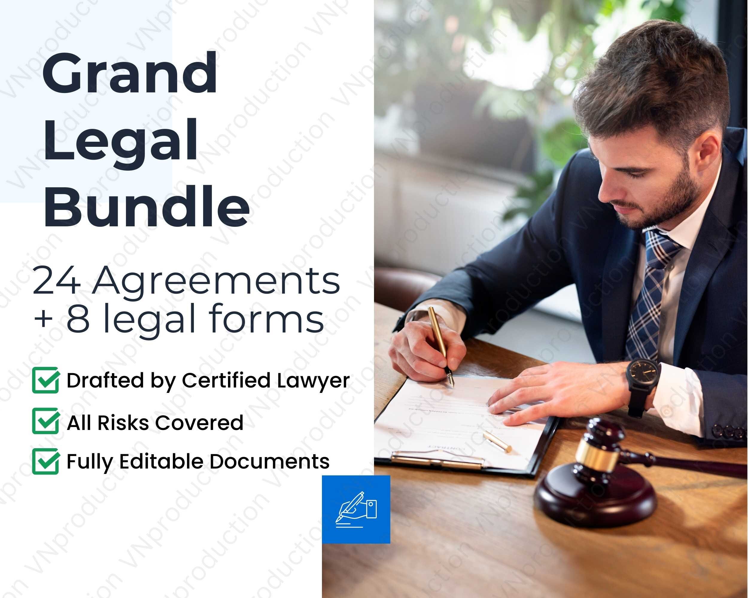Grand Legal Bundle, Fully Editable Agreement Contract Templates and ...