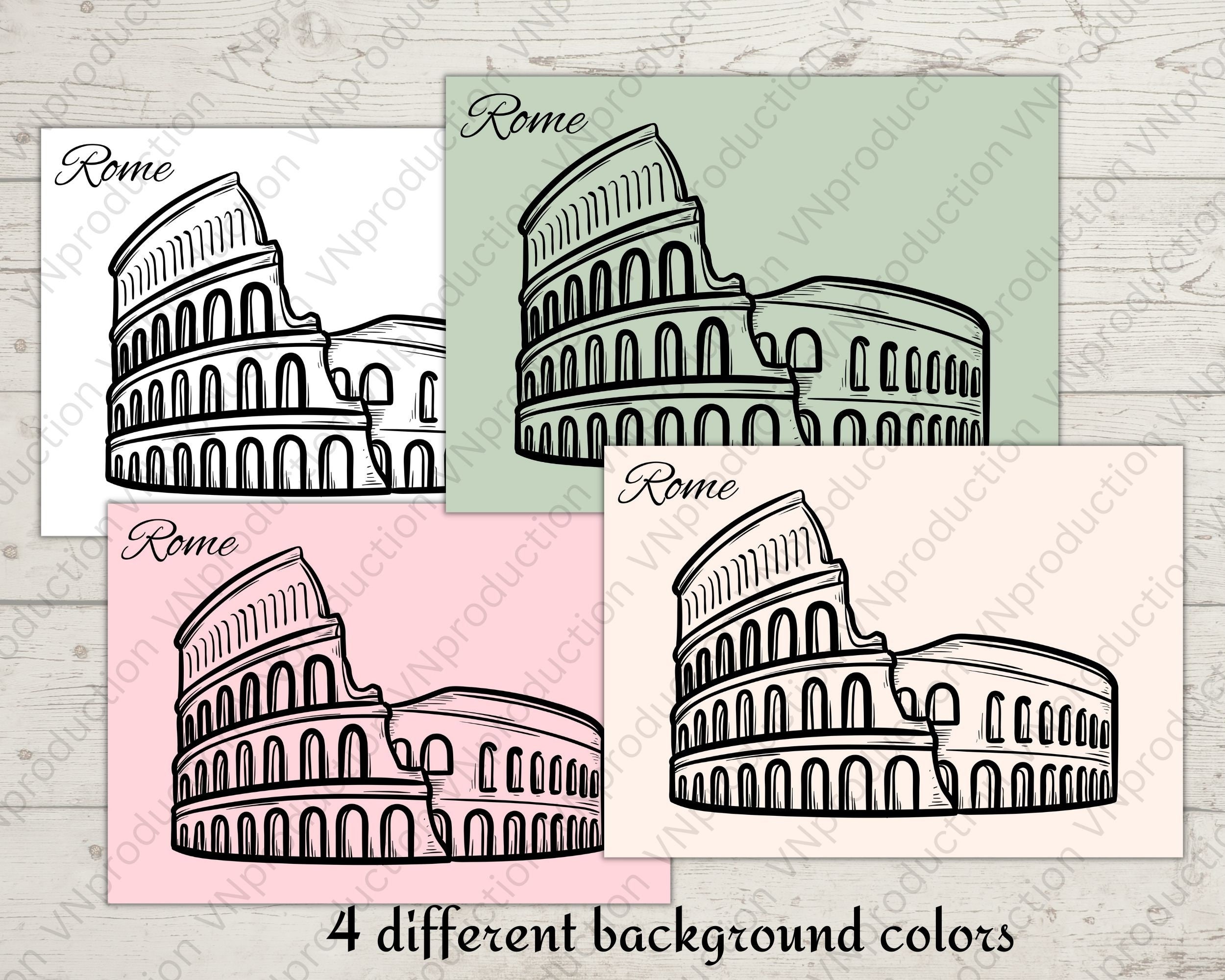 Rome Colosseum Print for Home Decor, Colosseum Wall Art, Italy Rome Art ...