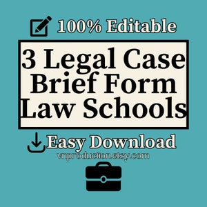 3 Legal Case Brief Form for Law School Students, Law Student Case ...