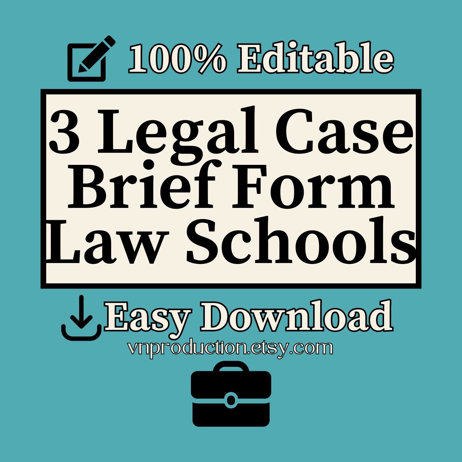 3 Legal Case Brief Form for Law School Students, Law Student Case ...