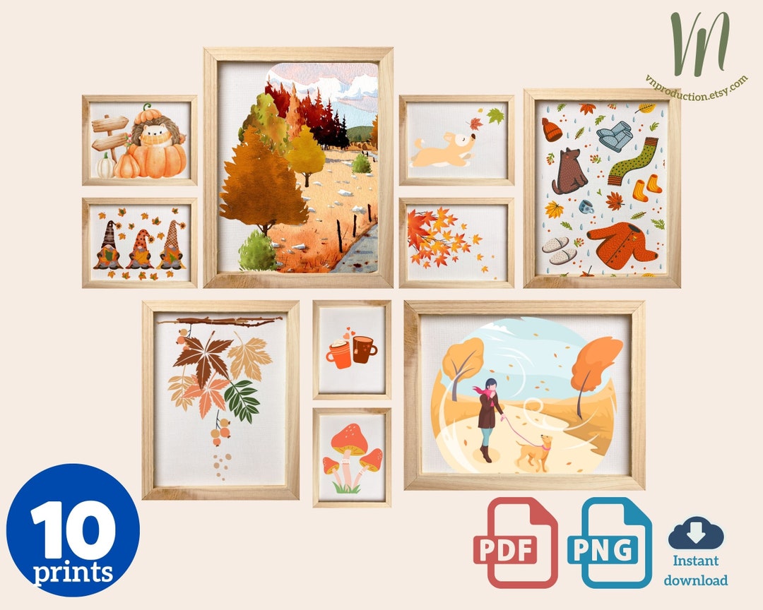 AUTUMN Digital Prints 10 Prints FALL GALLERY Red Yellow - Etsy