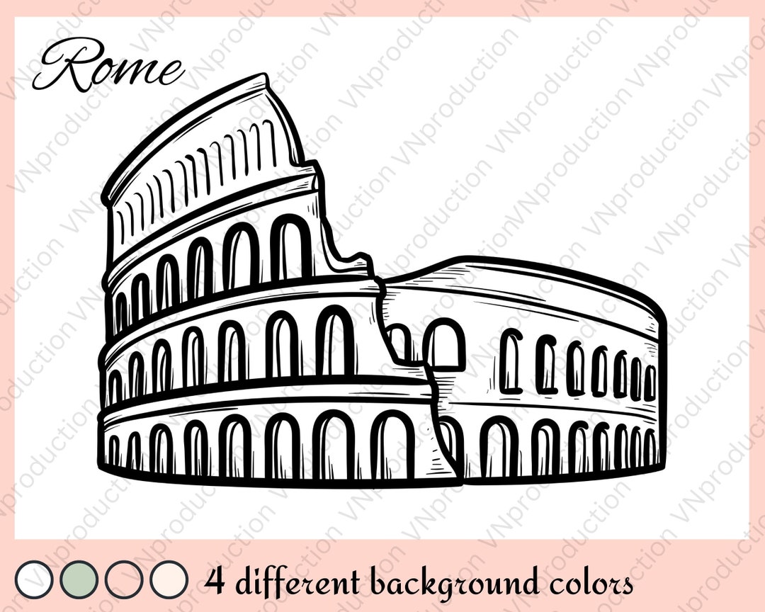 Rome Colosseum Print for Home Decor, Colosseum Wall Art, Italy Rome Art ...