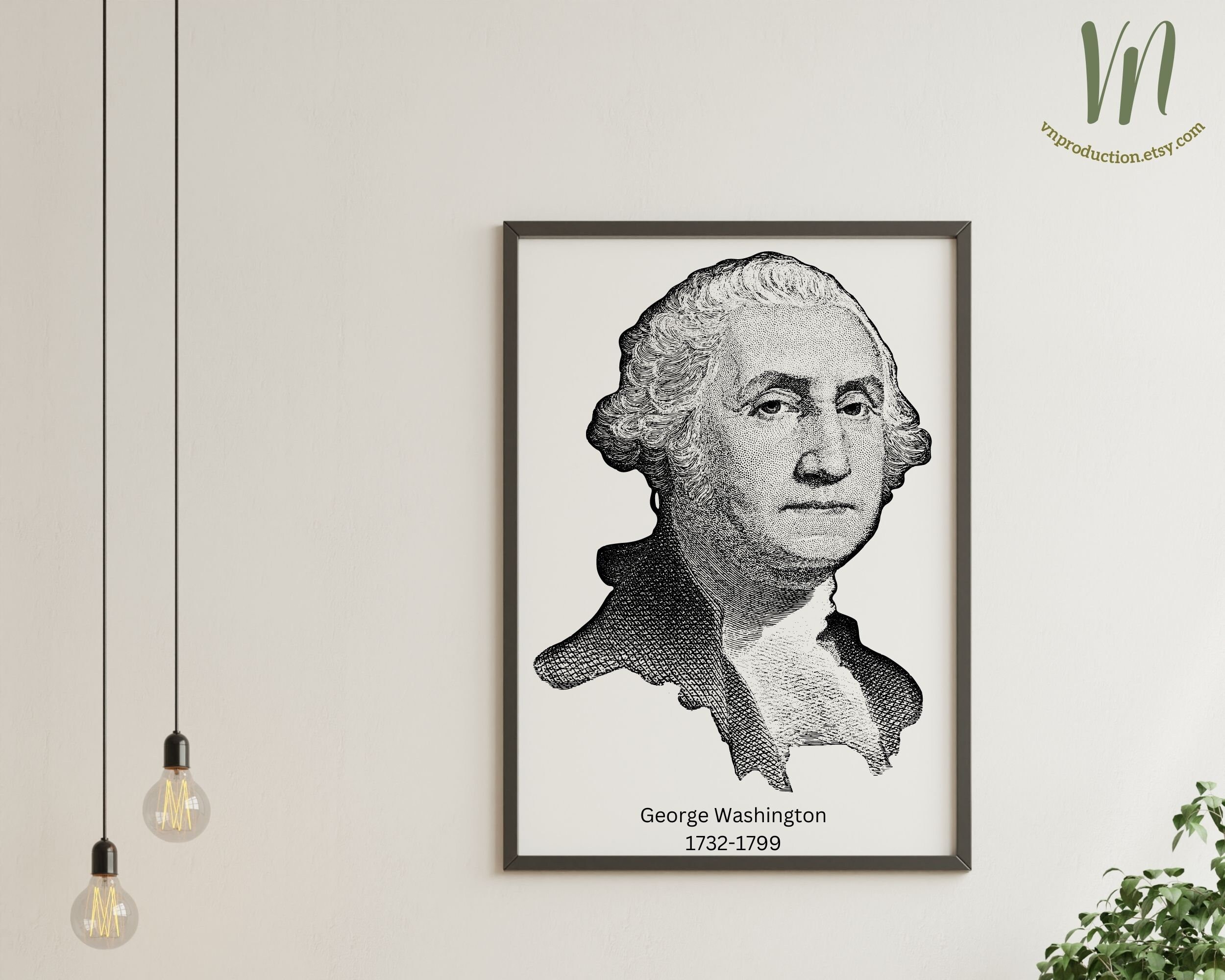 George Washington, Thomas Jefferson, Abraham Lincoln, Black and White ...