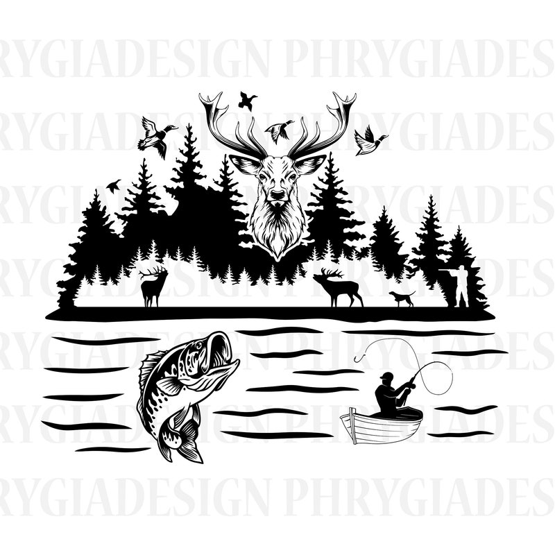 Deer Scene Svg - Etsy