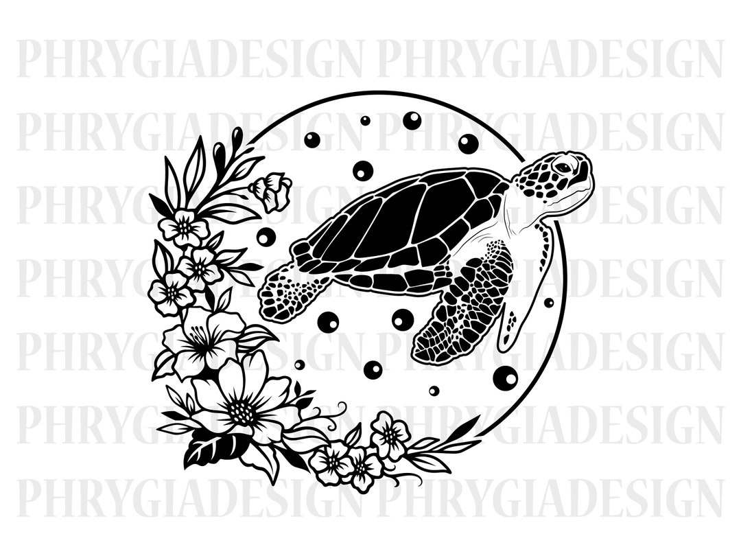 Floral Turtle Svg , Sea Turtle Svg , Turtle Svg , Flower Turtle Svg ...
