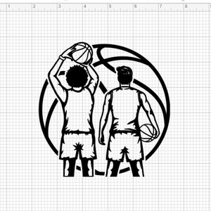 Two Basketball Player Svg Png , Basketball Shirt Svg , Basketball Svg ...