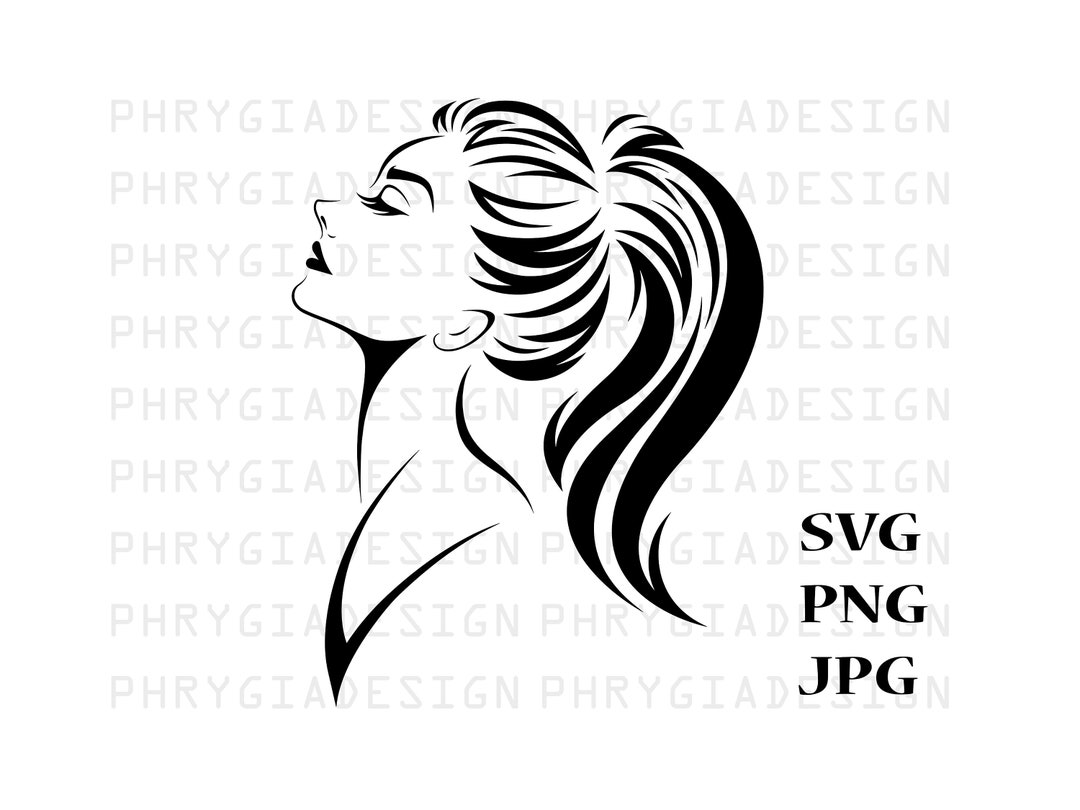 Beautiful Woman Svg Png , Woman Silhouette Svg , Woman Face Svg , Hair ...
