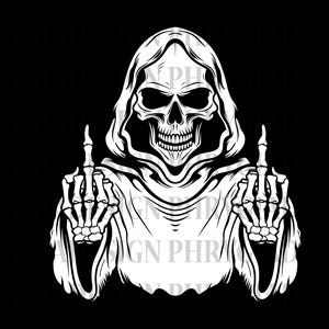 Grim Reaper Middle Finger Svg , Death Svg , Grim Reaper Svg , Skeleton ...