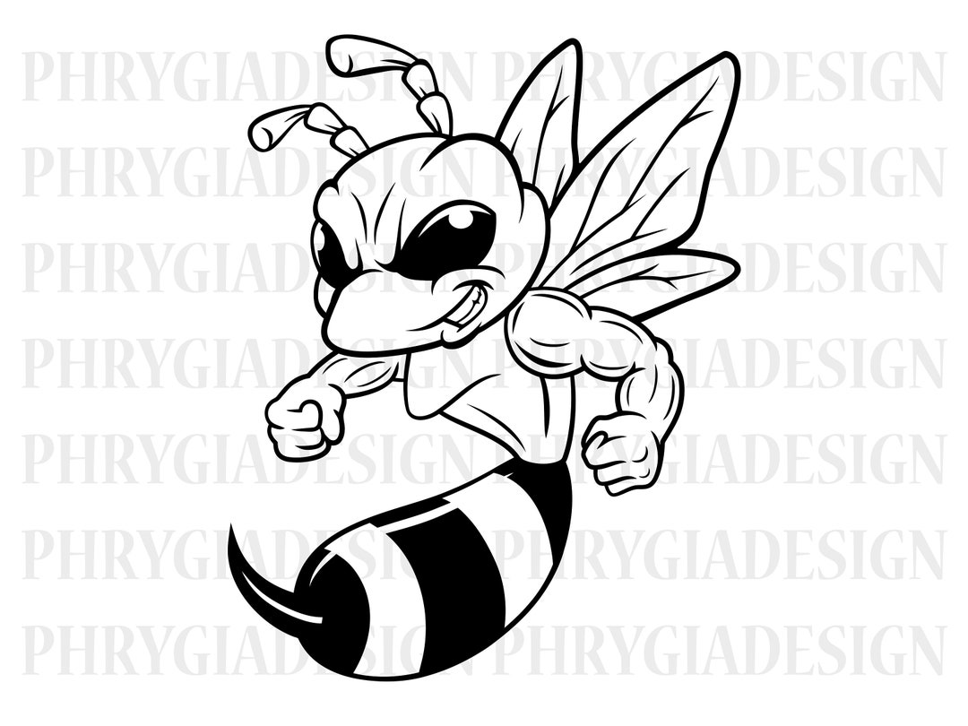 Bumble Bee Svg , Angry Bee Svg , Hornet Bee Svg , Bee Svg , Yellow ...
