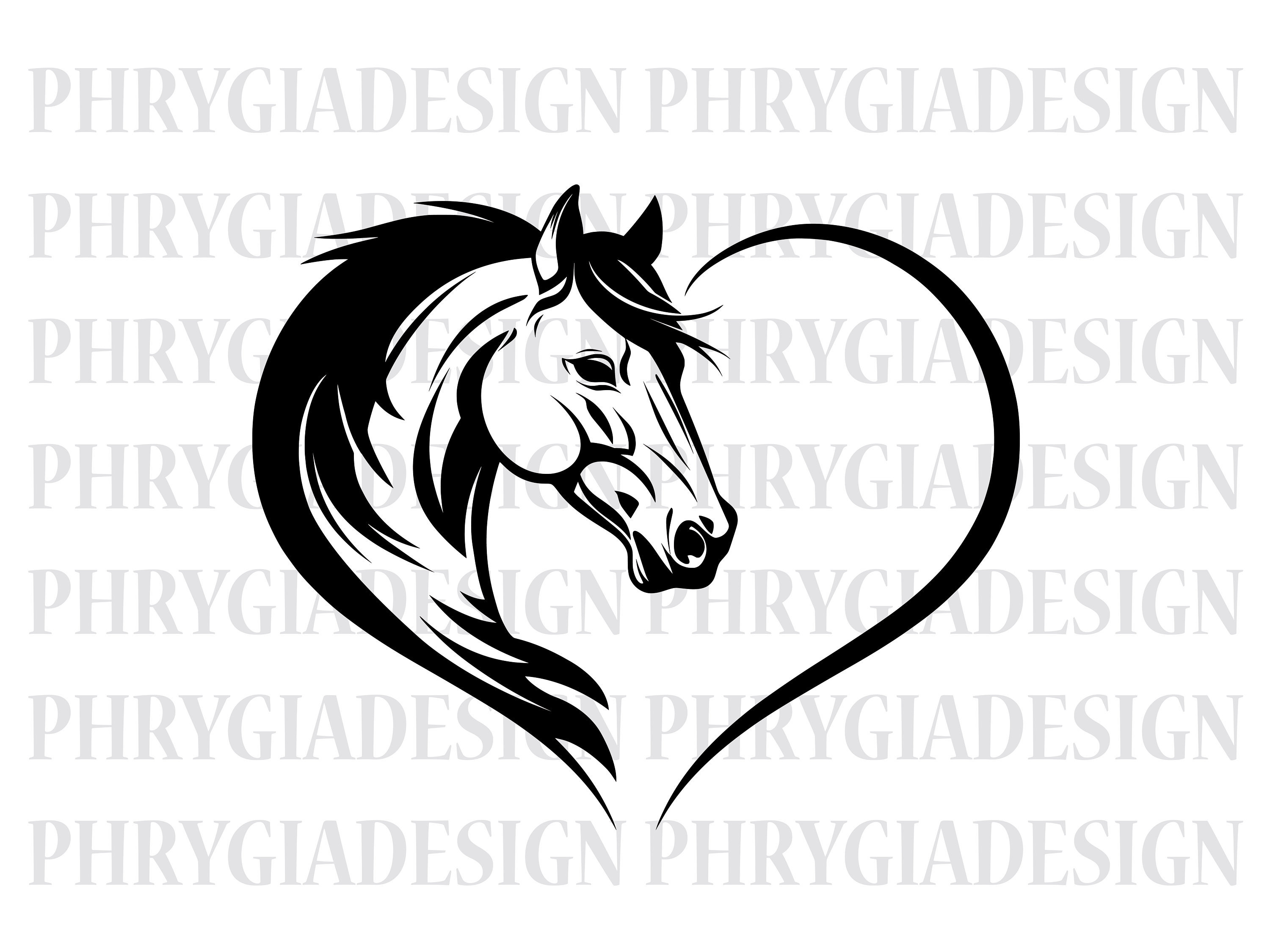 Corazón de caballo Svg , Caballo Svg , Hermoso caballo Svg , Cara de ...