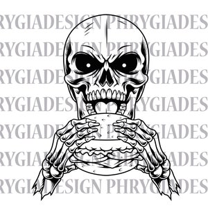 Skull Eating Burger Svg Burger Svg Hamburger Svg - Etsy