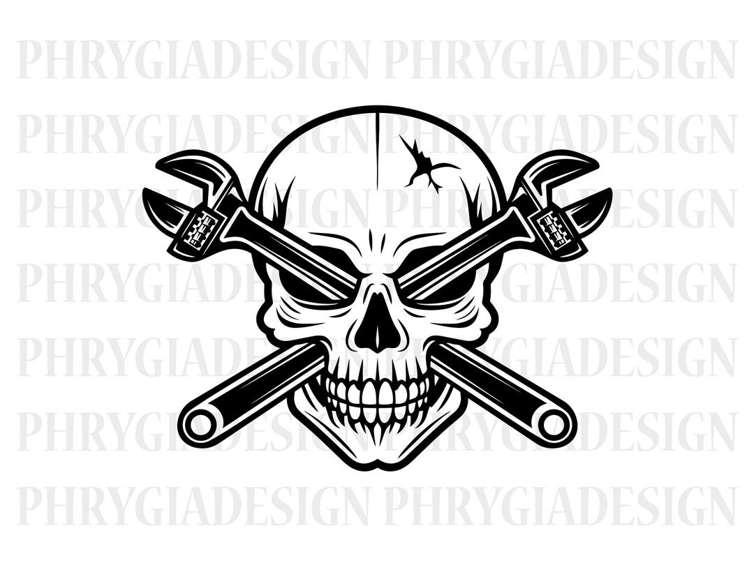 Skull Mechanic Svg , Wrench Svg , Repair Svg , Mechanic Skull Svg ...