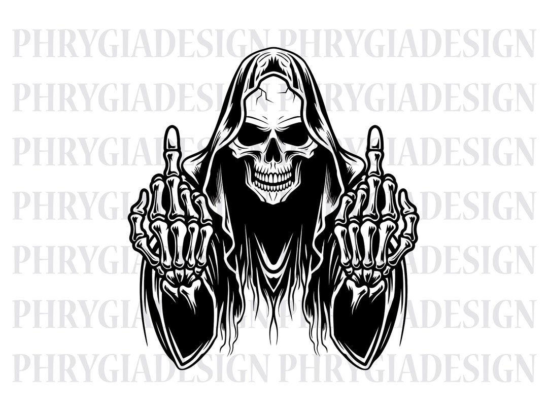 Grim Reaper Middle Finger Svg Png , Grim Reaper Svg , Death Svg ...