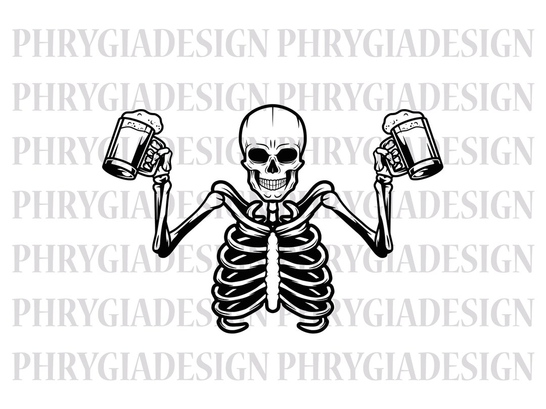 Skeleton Beer Svg , Beer Svg , Skeleton Drinking Beer Svg , Beer Bottle ...