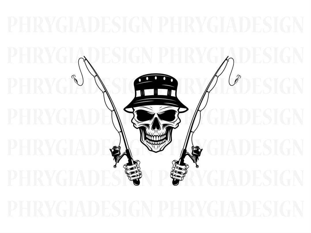Skull Fisherman Svg , Skull Fishing Svg , Fisherman Shirt Svg , Fishing ...