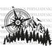 Compass and Mountains Svg Png , Compass Svg , Forest Svg , Nature Svg ...