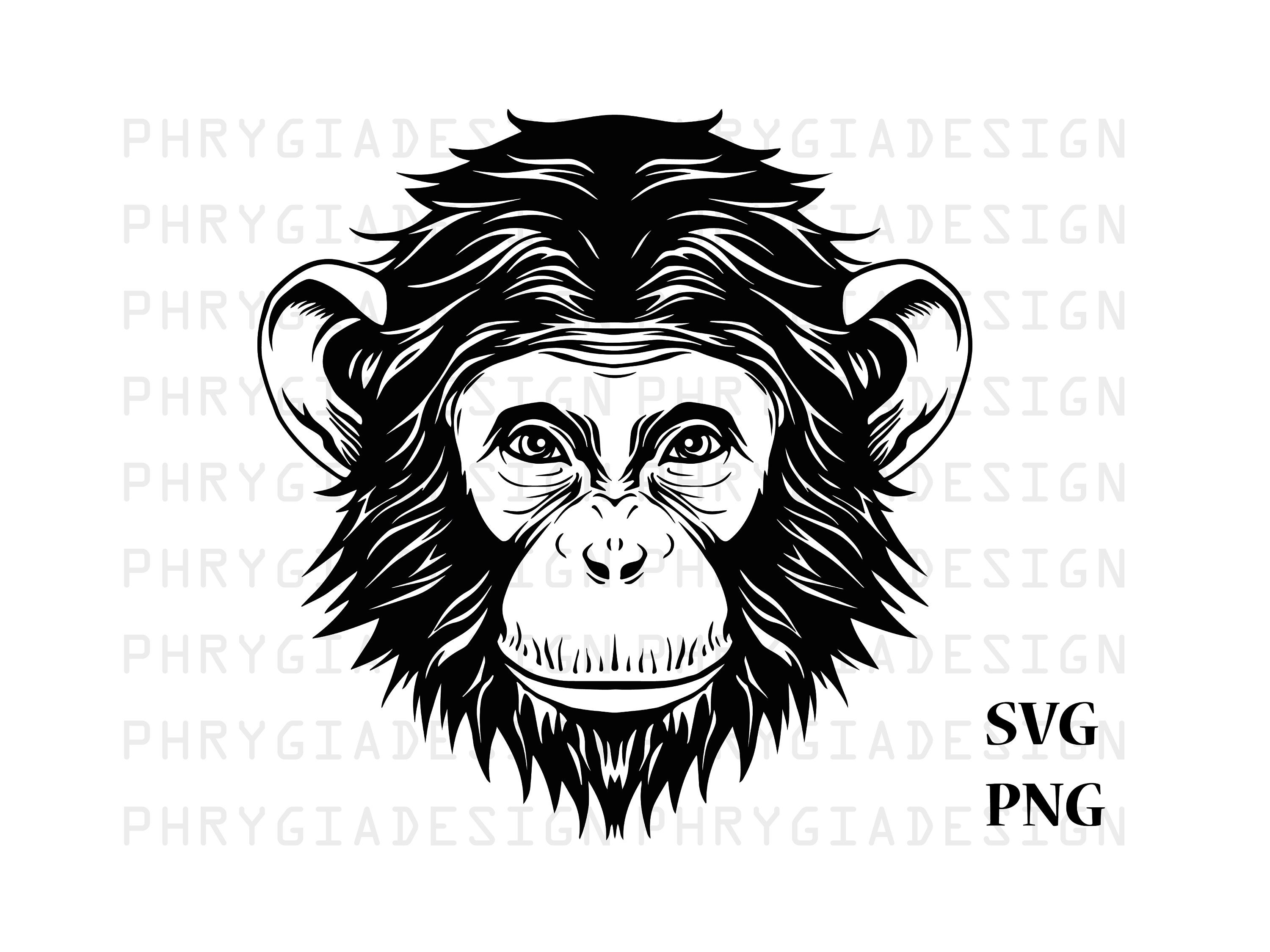 Monkey Head Silhouette