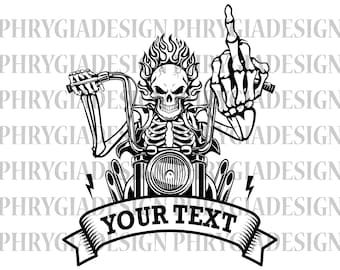 Motorcycle Rider Svg Png , Skeleton Middle Finger , Motorcycle Svg ...