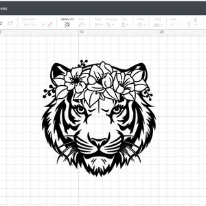 Tiger Svg , Floral Tiger Svg , Tiger With Flowers Svg , Tiger Face Svg ...