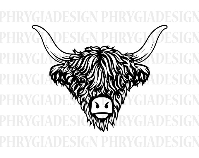Highland Cow Svg, Highland Cow Head Svg, Highland Cow SVG PNG DXF Eps ...