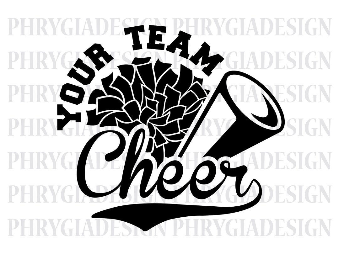 Cheer Svg , Cheerleader Svg , Cheerleading Shirt , Megaphone Svg , Pom ...