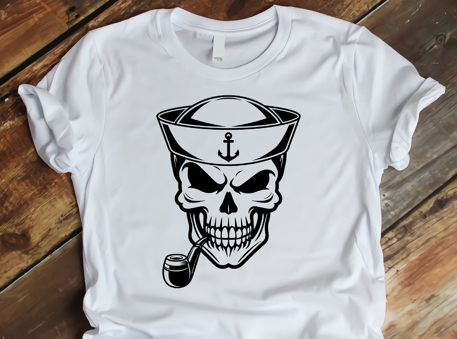 Sailor Skull With Pipe Svg , Sailing Svg , First Mate Navy Boat Ship ...