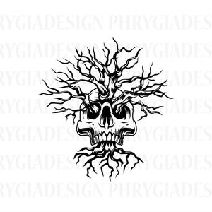 Skull Tree Svg , Oak Tree Svg , Leafless Tree Svg , Skull Svg , Tree ...