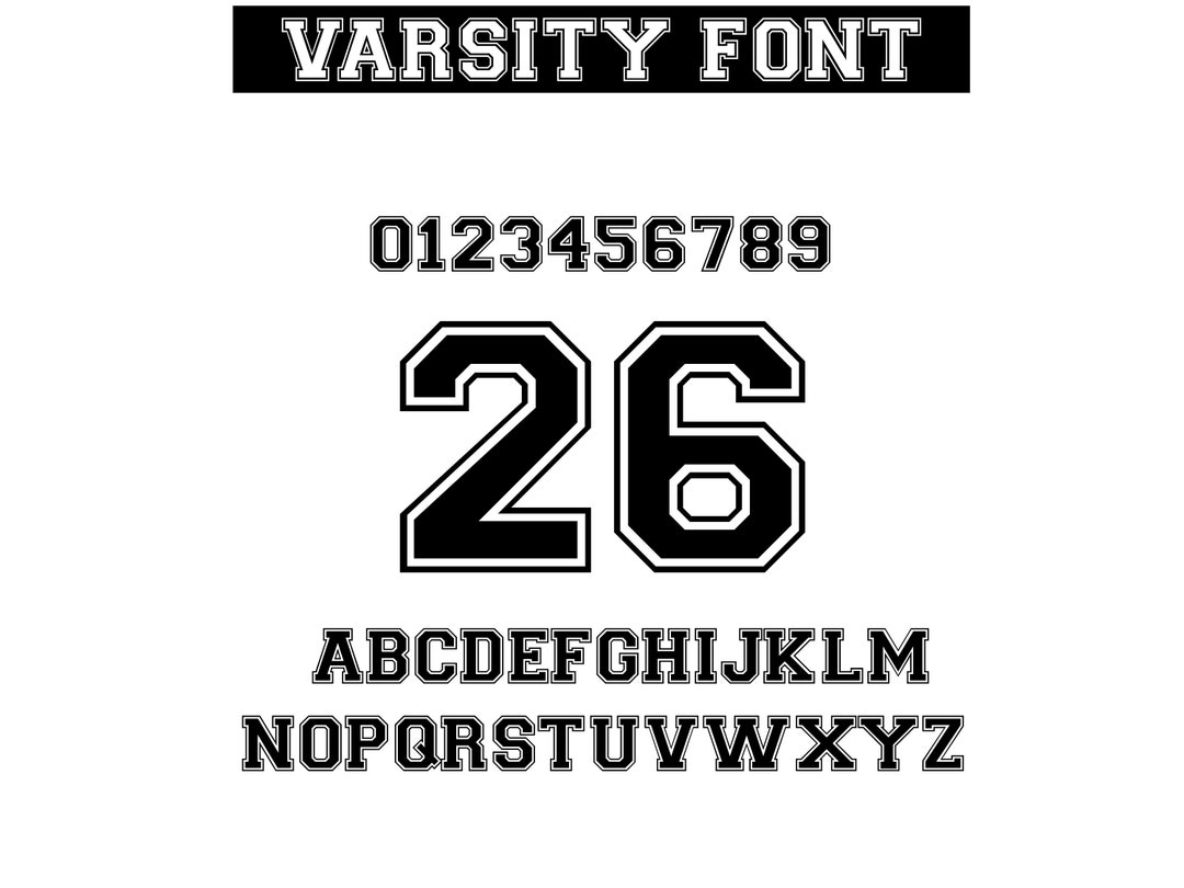 Varsity Font Svg , Sports Font Svg , Varsity Letters Svg , Digital ...
