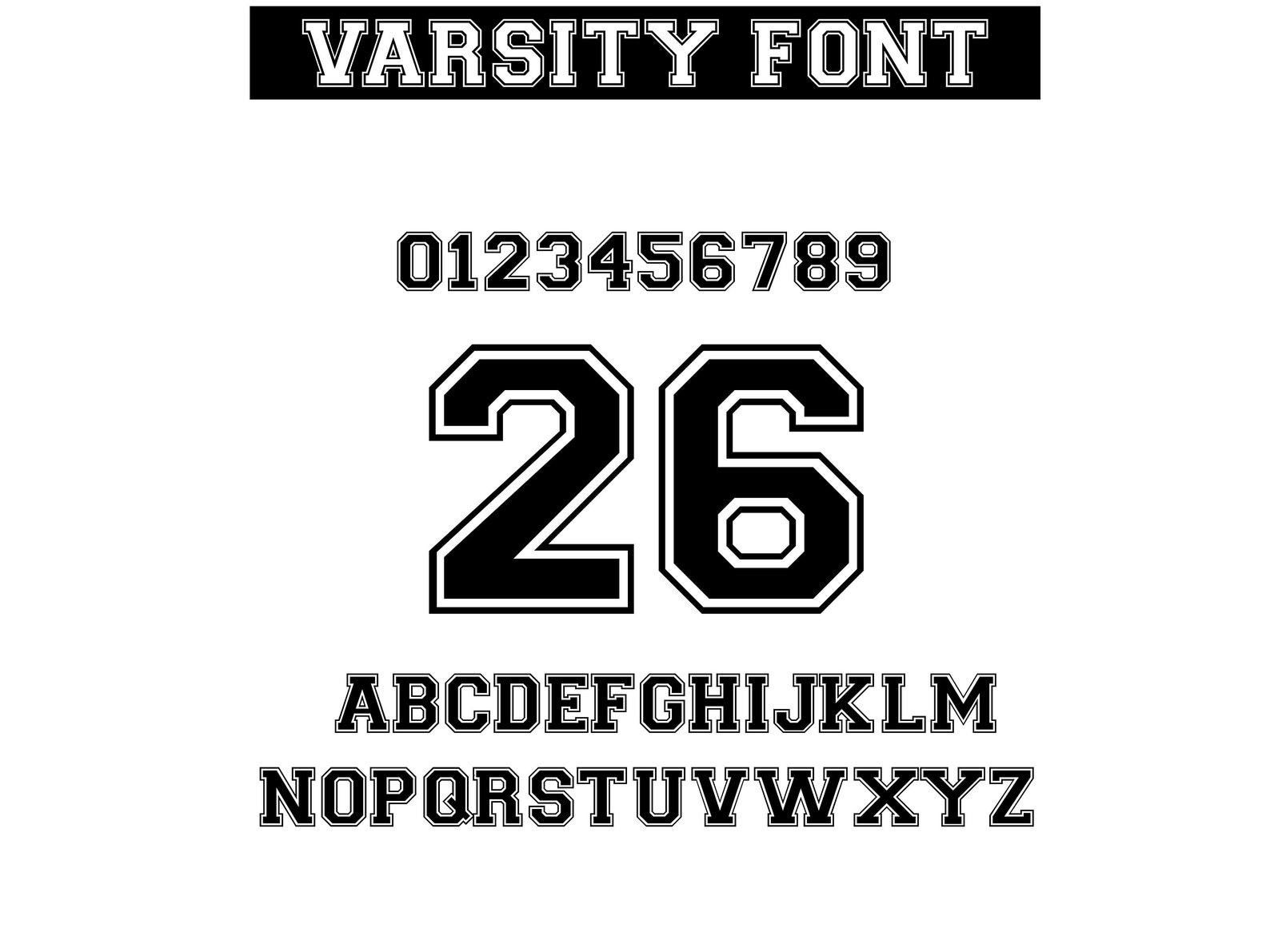 Varsity Font Svg , Sports Font Svg , Varsity Letters Svg , Digital ...