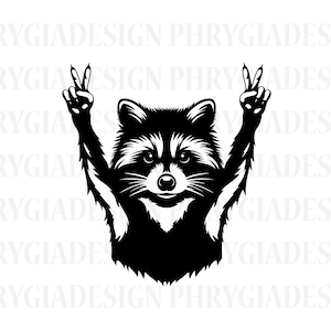 Raccoon Peace Sign Svg , Raccoon Svg , Raccoon Shirt Svg , Peace Sign ...