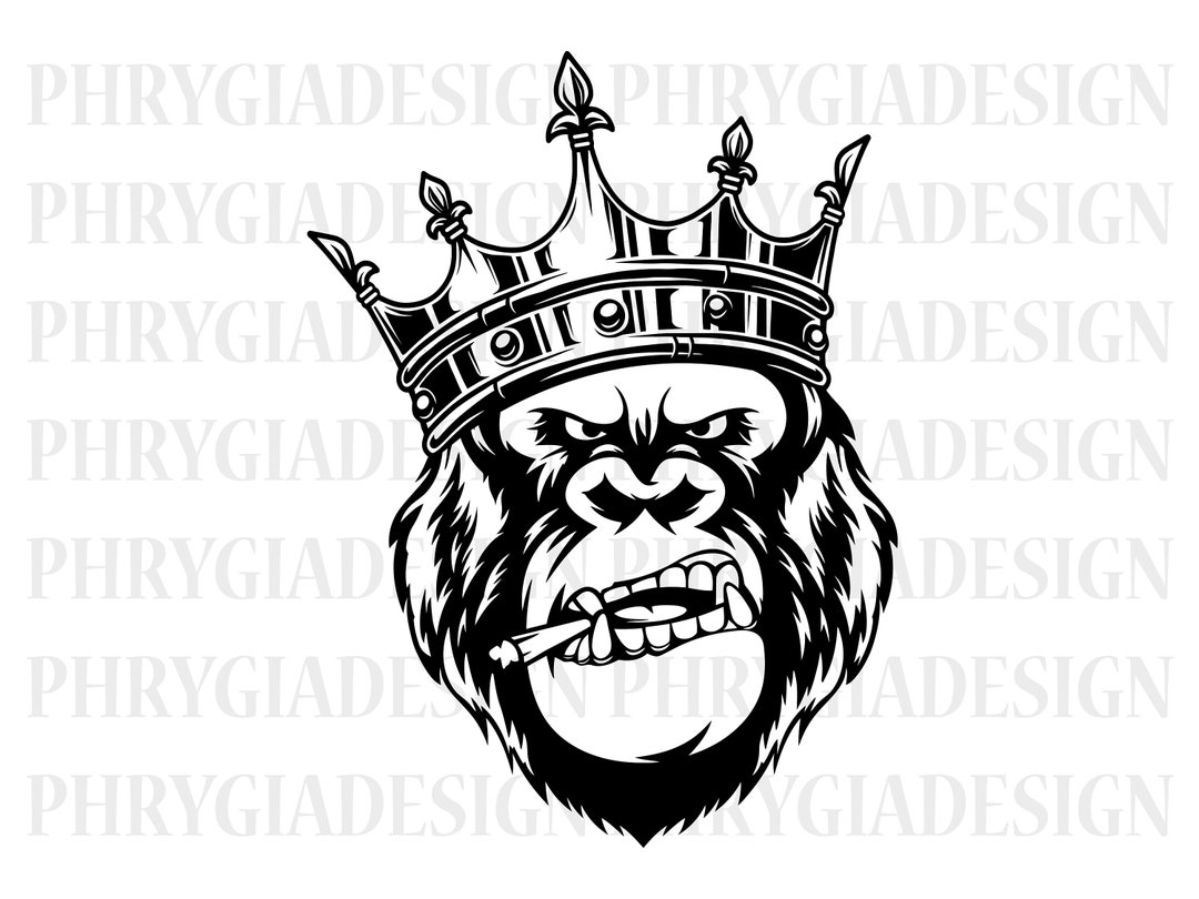 King Gorilla Svg , Gorilla Head Svg , Angry Gorilla Svg , Gorilla ...