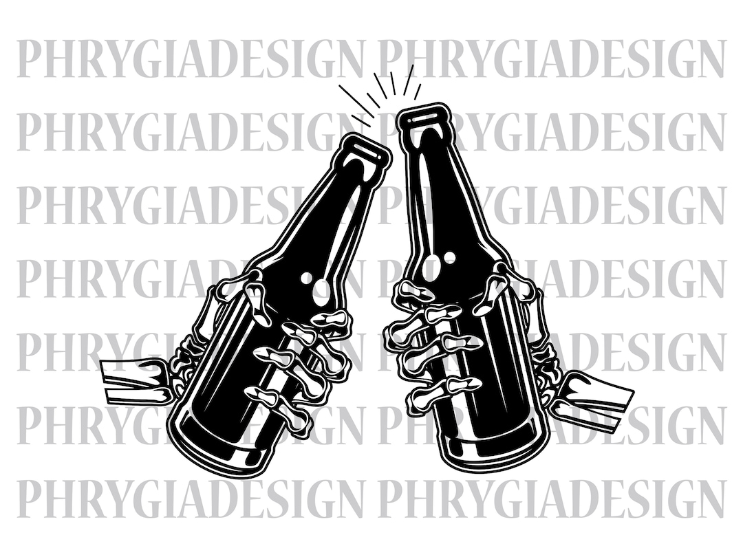 Skeleton Cheers Svg , Skeleton Hand Holding A Beer Mug , Beer Cheers ...