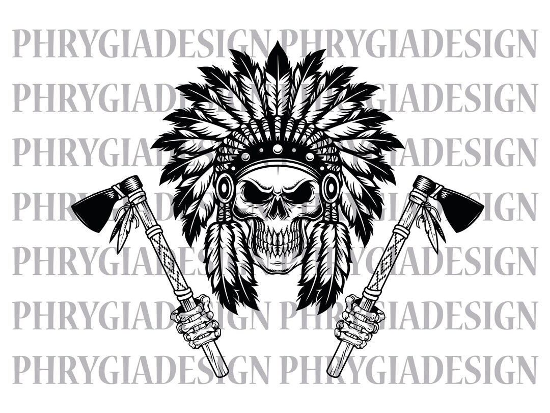 Indian Skull Svg , Native American Skull Svg , Native Indian Svg ...